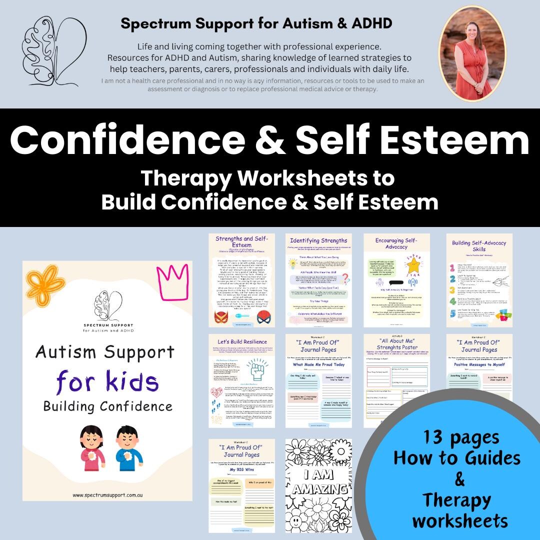 Self Esteem Worksheets Activities Build Self Confidence Autism Kids ...