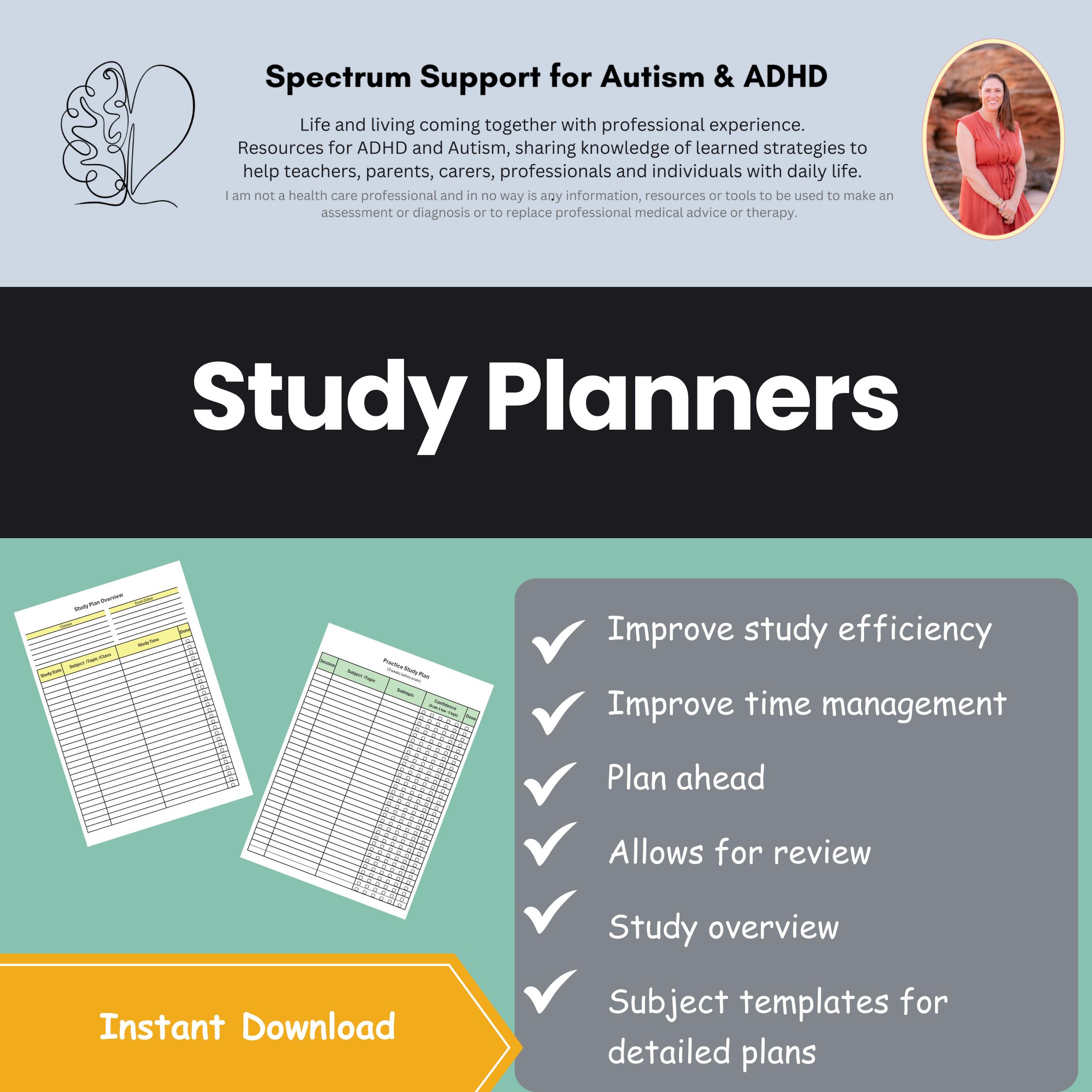 Weekly Study Planner Template: Editable Student Study Guide (digital ...