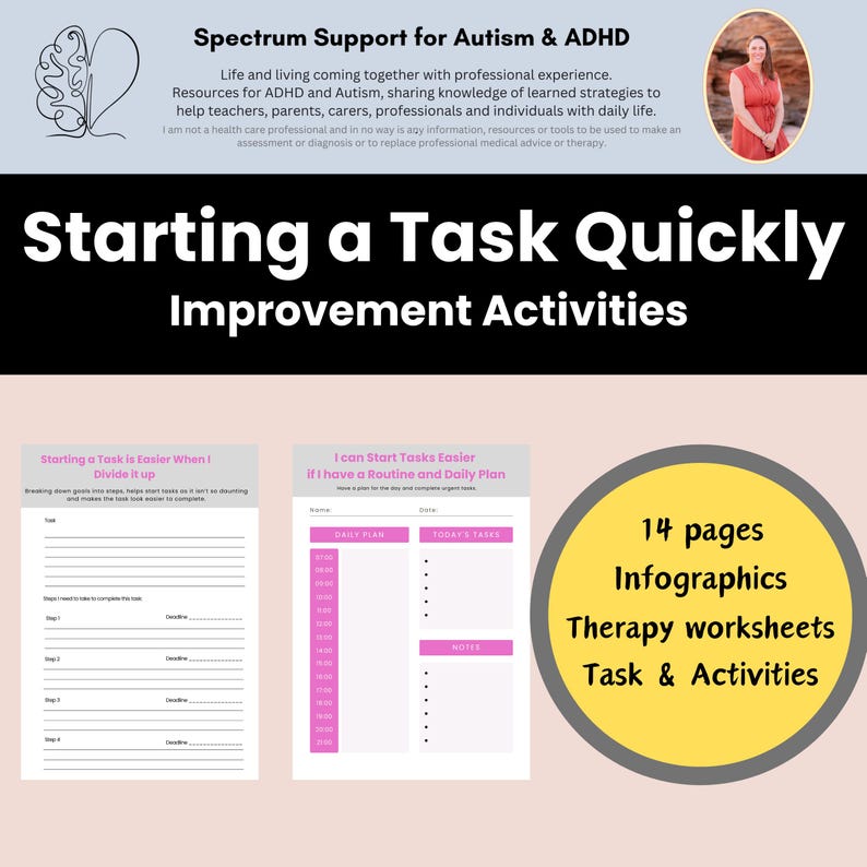 Task Initiation Activities: ADHD & Autism Support (digital Download) - Etsy