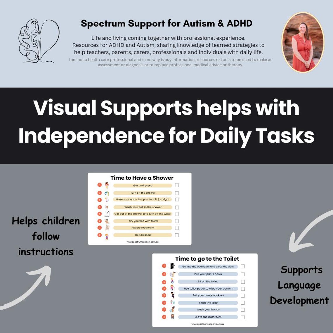 Autism Visual Task Checklist Posters: Daily Living Skills (digital ...
