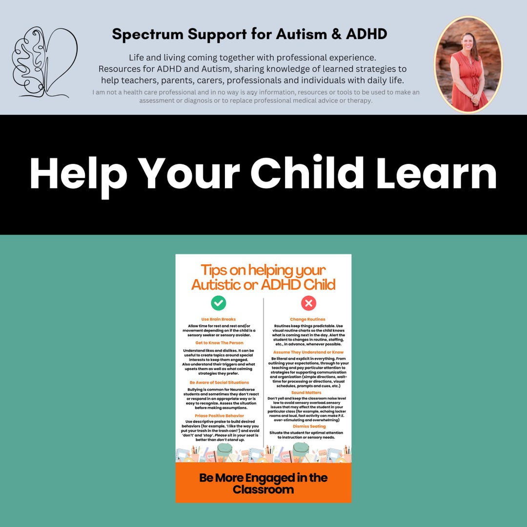 Autism Teacher Back to School Tips on Helping Autistic Support for ADHD ...