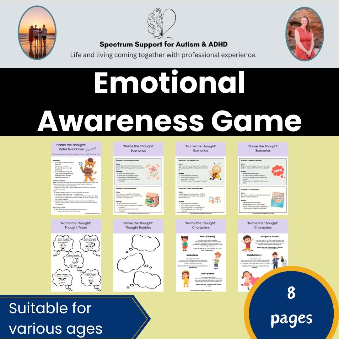 Thought Detective Game: Kids Emotional Awareness Therapy Tool (PDF ...