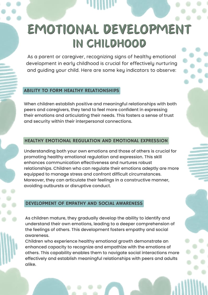 Child Development Emotional Stages of Development Parent Support Life ...