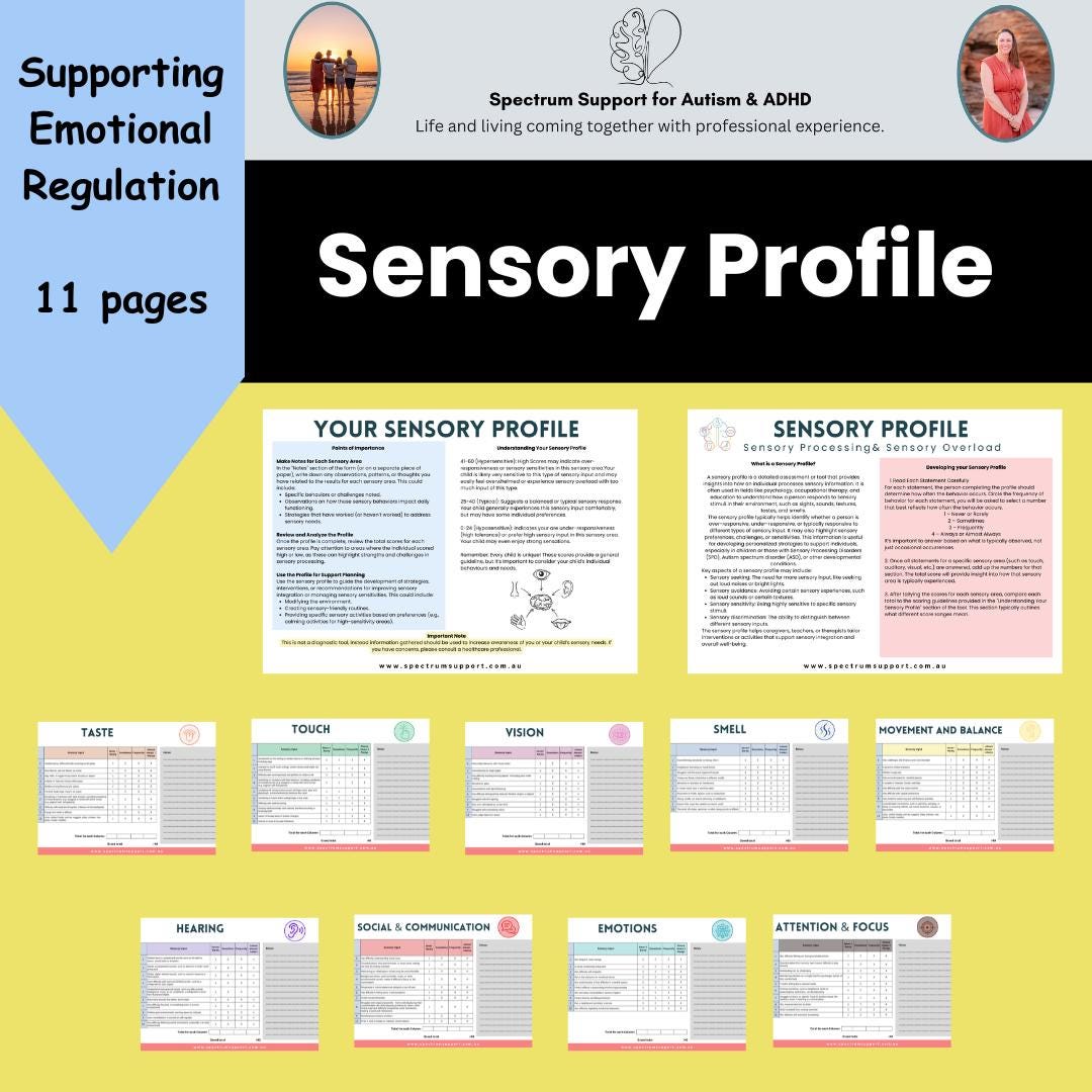 Sensory Profile Checklist: Autism, ADHD, Sensory Sensitivity (PDF ...