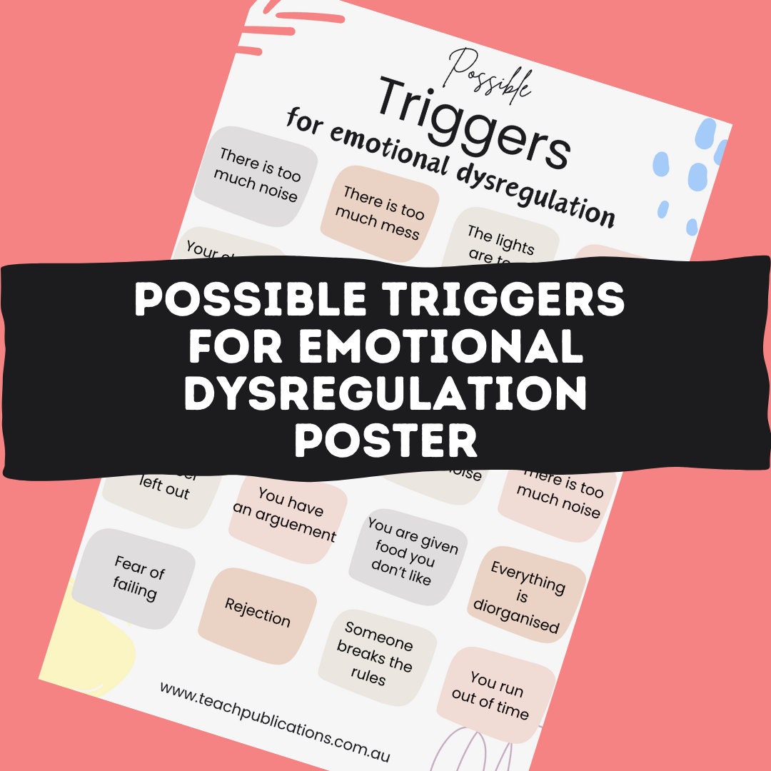 Emotional Triggers Poster Emotional Support Anxiety Education ADHD Tool ...