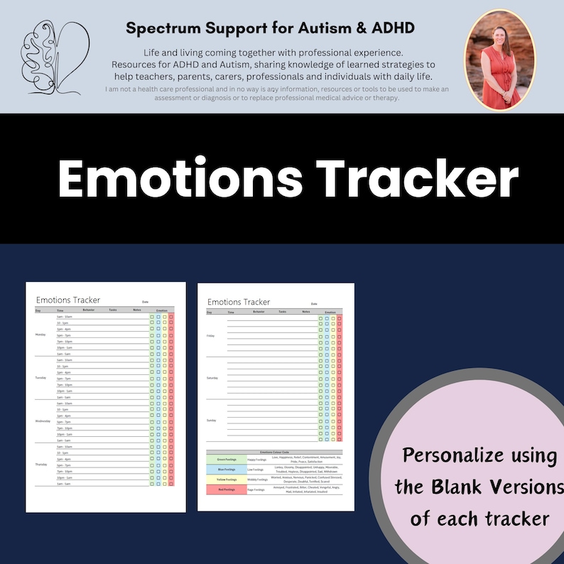 Mood Tracker Emotional Support Meltdown Kit Child Development Feelings ...