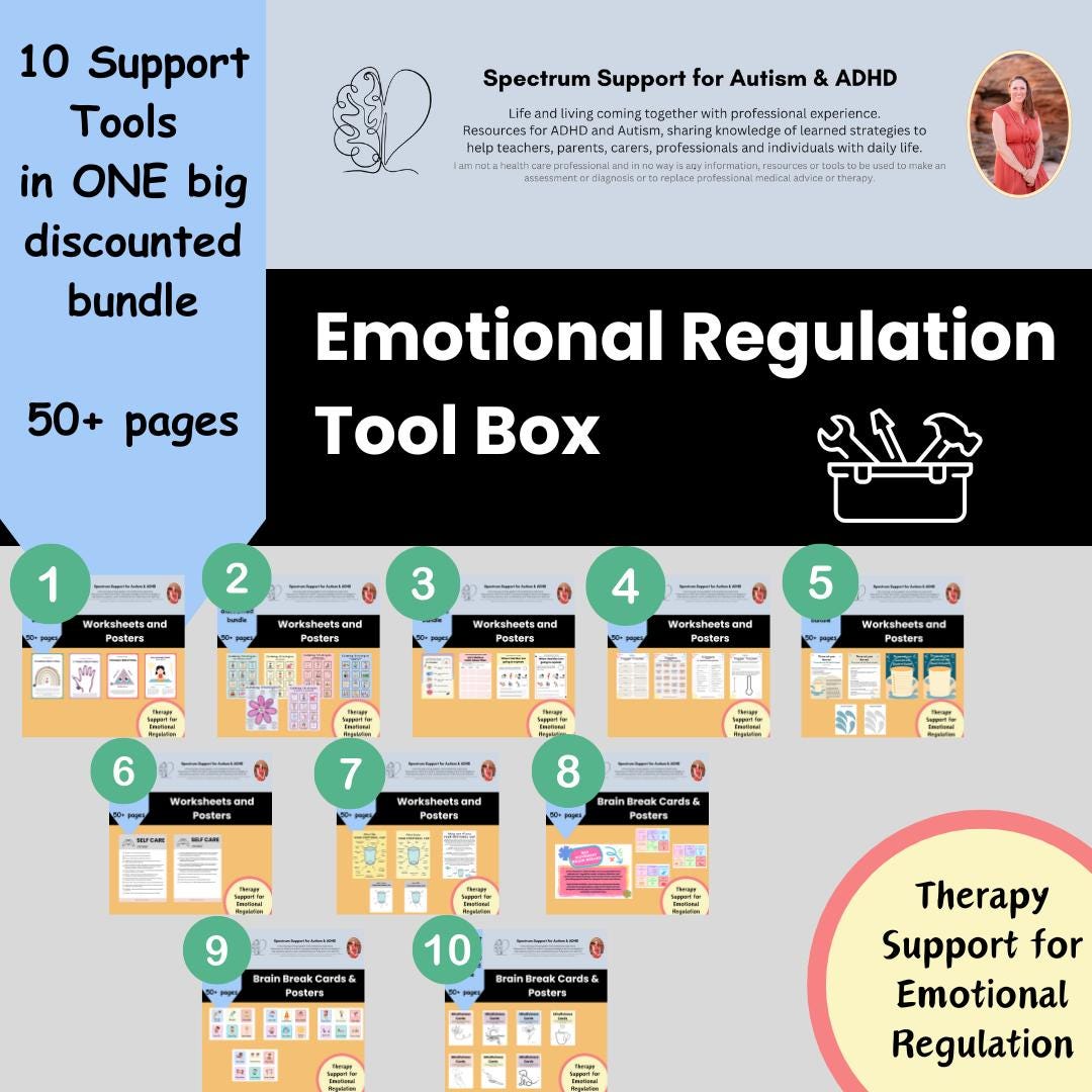 Autism Spectrum Support ADHD Emotional Regulation Tool Box Family ...