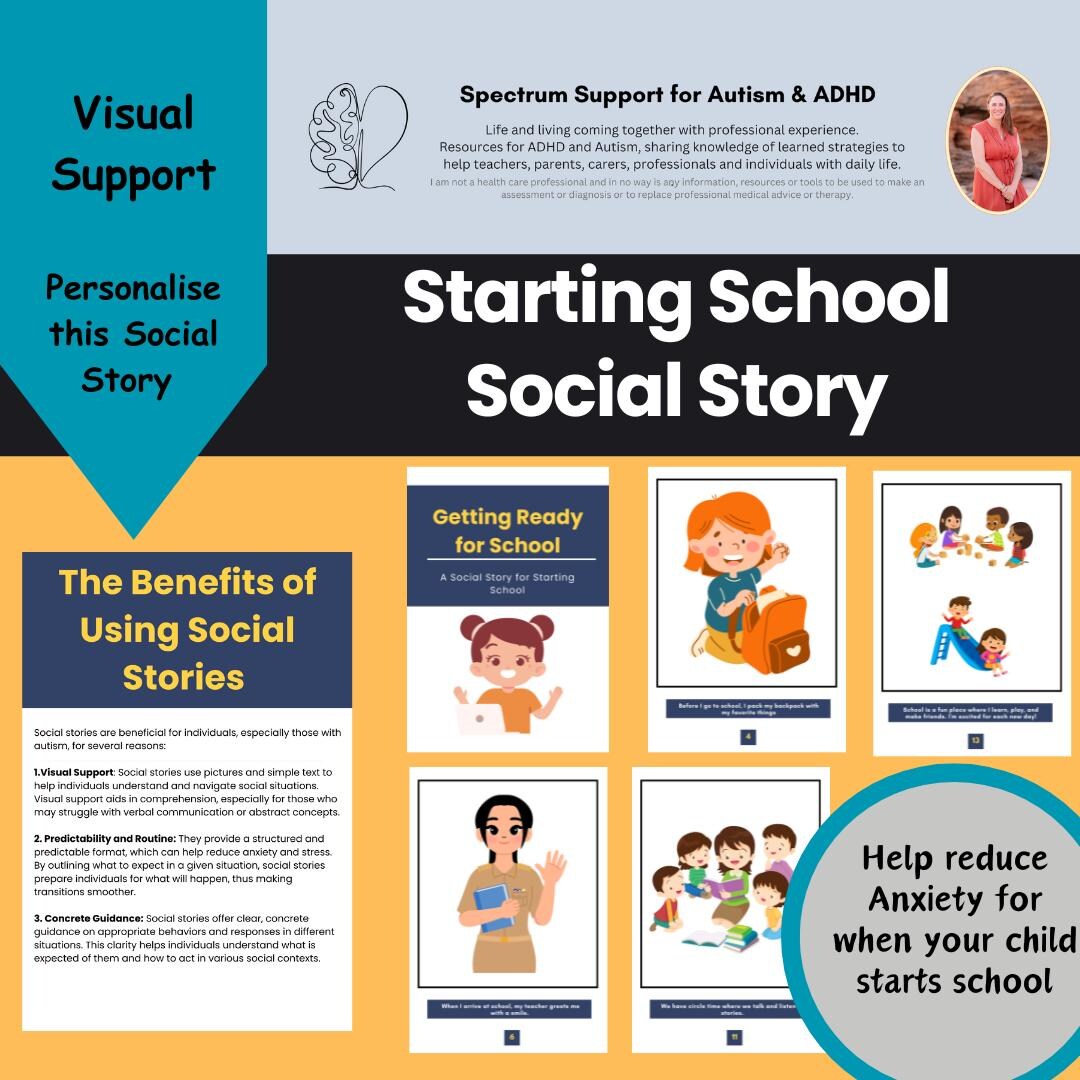 Autism Spectrum Starting School Social Story Therapy Visual ...