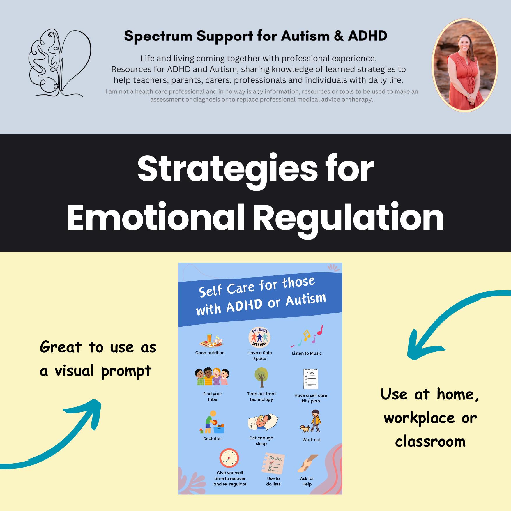 Emotional Support Self Care Poster Print Support for ADHD Autism ...