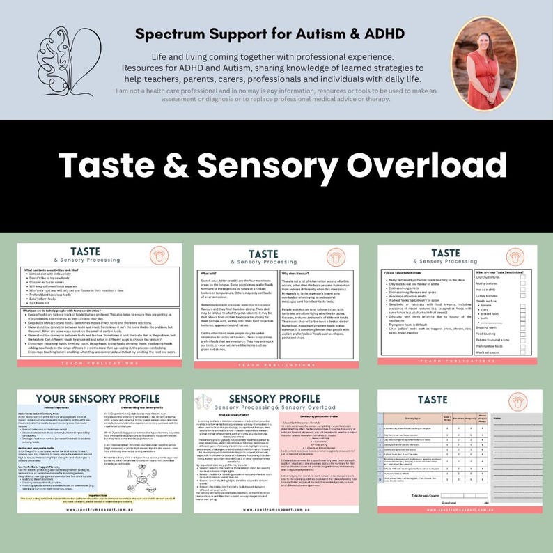 Sensory Processing & Sensory Overload Taste Sensitivity Profile Autism ...