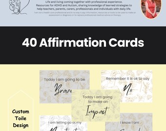 Positive Affirmation Cards: Autism & ADHD Support, Anxiety Coping (PDF ...