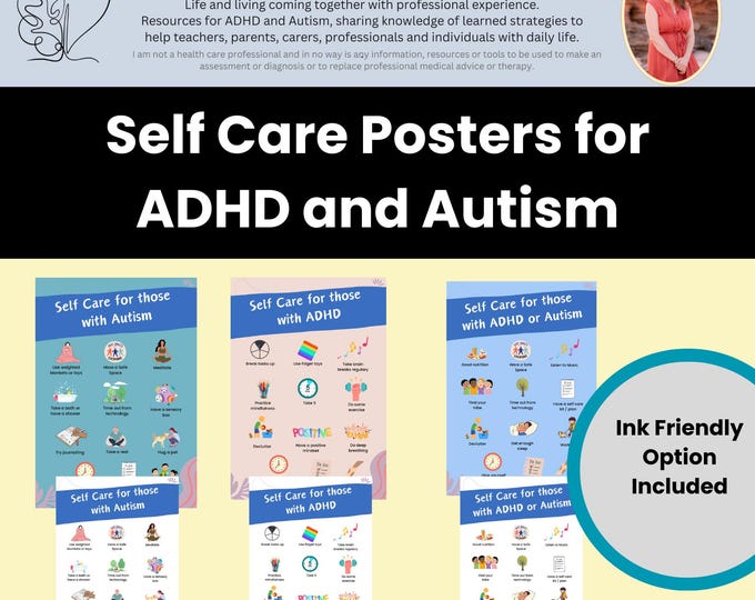 Emotional Support Self Care Poster Print Support for ADHD Autism ...