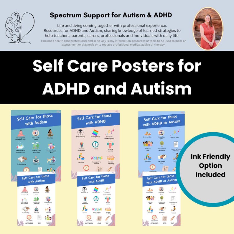 Emotional Support Self Care Poster Print Support for ADHD Autism ...