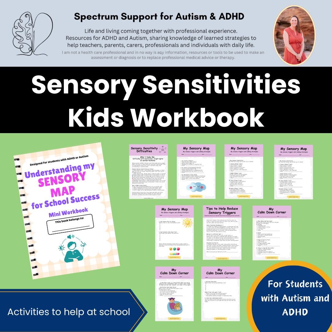 Sensory Sensitivities Workbook ADHD Autism Classroom Managment School ...
