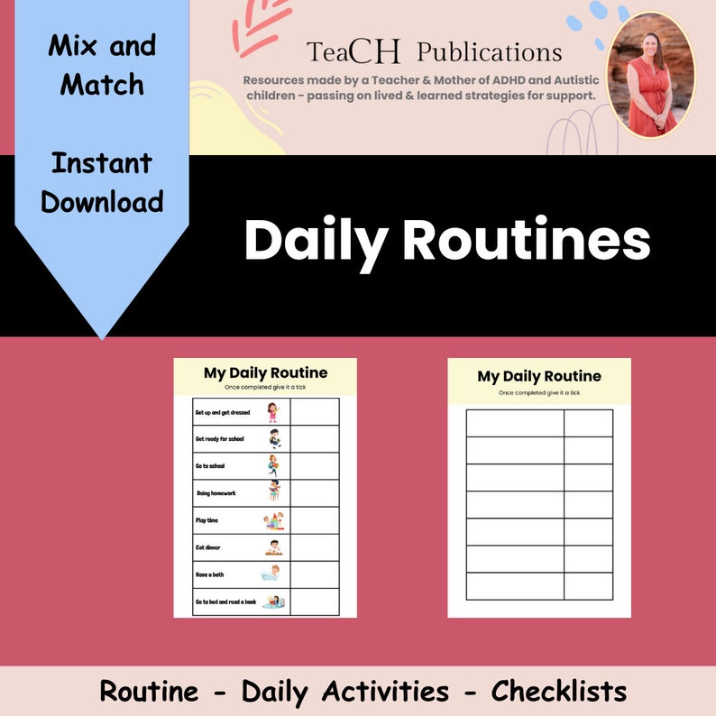 Routine Visual Charts Support for ADHD Autism Spectrum Classroom ...