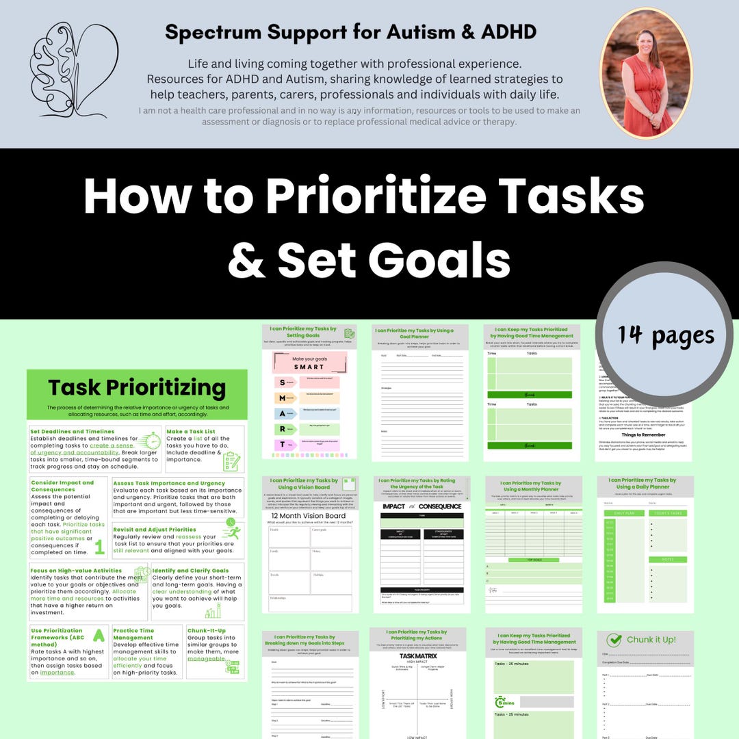 Executive Functioning Activities Prioritize Tasks Therapy Worksheets ...