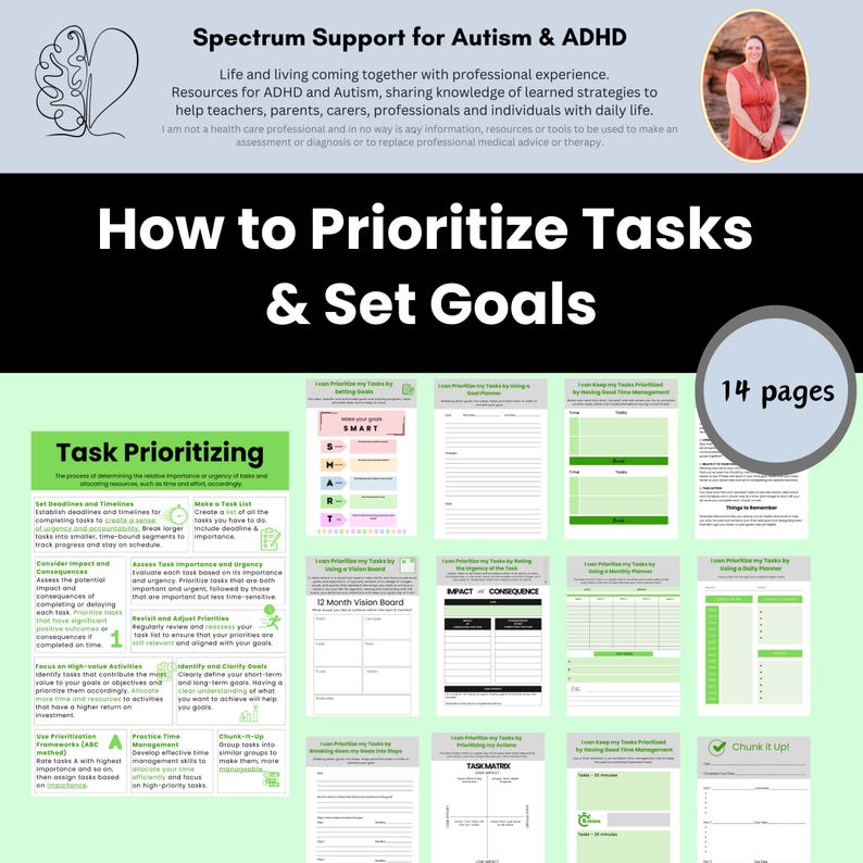 Executive Functioning Activities Prioritize Tasks Therapy Worksheets ...