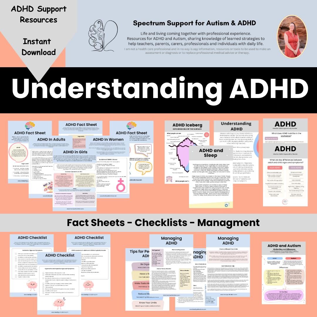 ADHD Support Resources: Fact Sheets, Checklists (digital Download) - Etsy