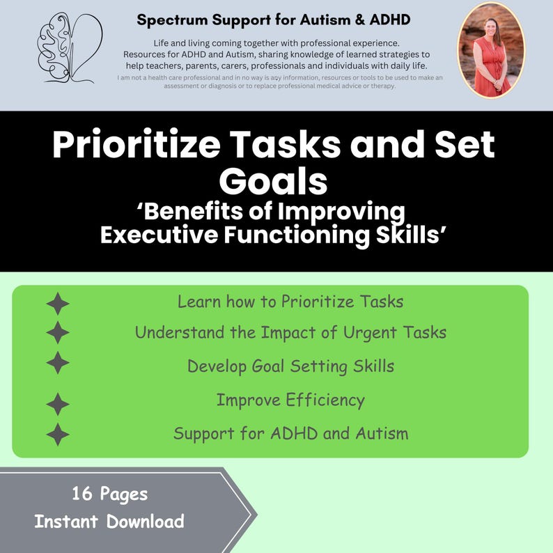 Executive Functioning Activities Prioritize Tasks Therapy Worksheets ...