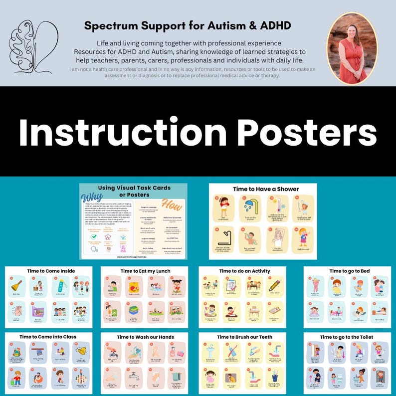 Routine Communication Cards Chore Chart ADHD Planner Autism Parent Help ...