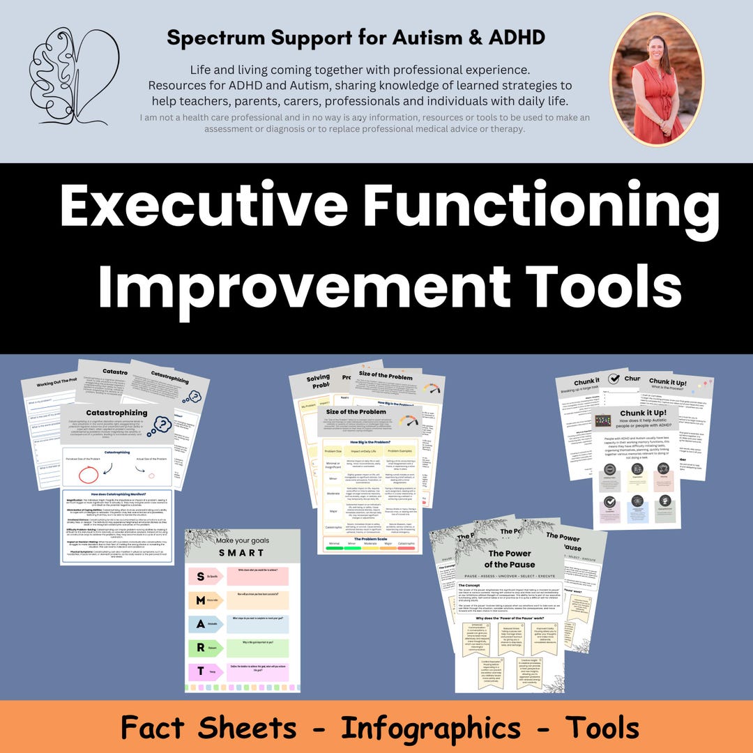 Executive Function Therapy Worksheets Support ADHD Autism School ...