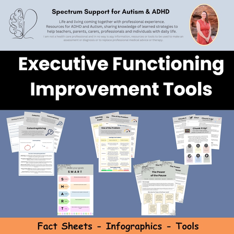 Executive Function Therapy Worksheets Support ADHD Autism School ...