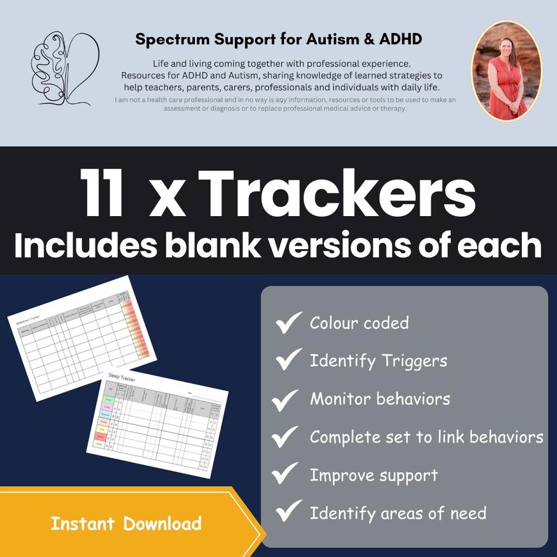 Autism ADHD Behavior Tracker: Daily Checklist, Emotions, Coping ...