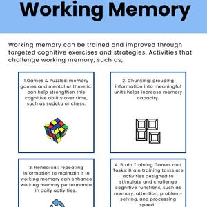 Improve Your Working Memory Strategy Cards - Executive Functioning ...