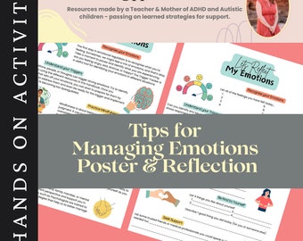 Managing Emotions Poster: Stress Management, ADHD, Anxiety (digital ...