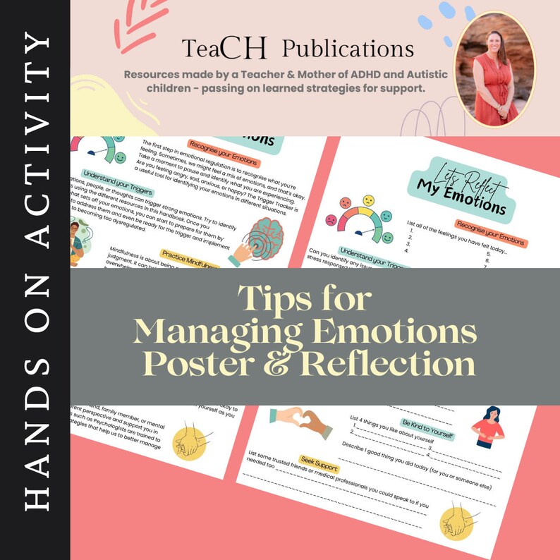 Tips for Managing Emotions Poster Reflection Activity, Anxiety Aid ...