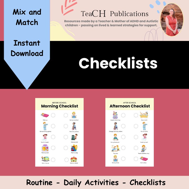 Routine Visual Charts Support for ADHD Autism Spectrum Classroom ...