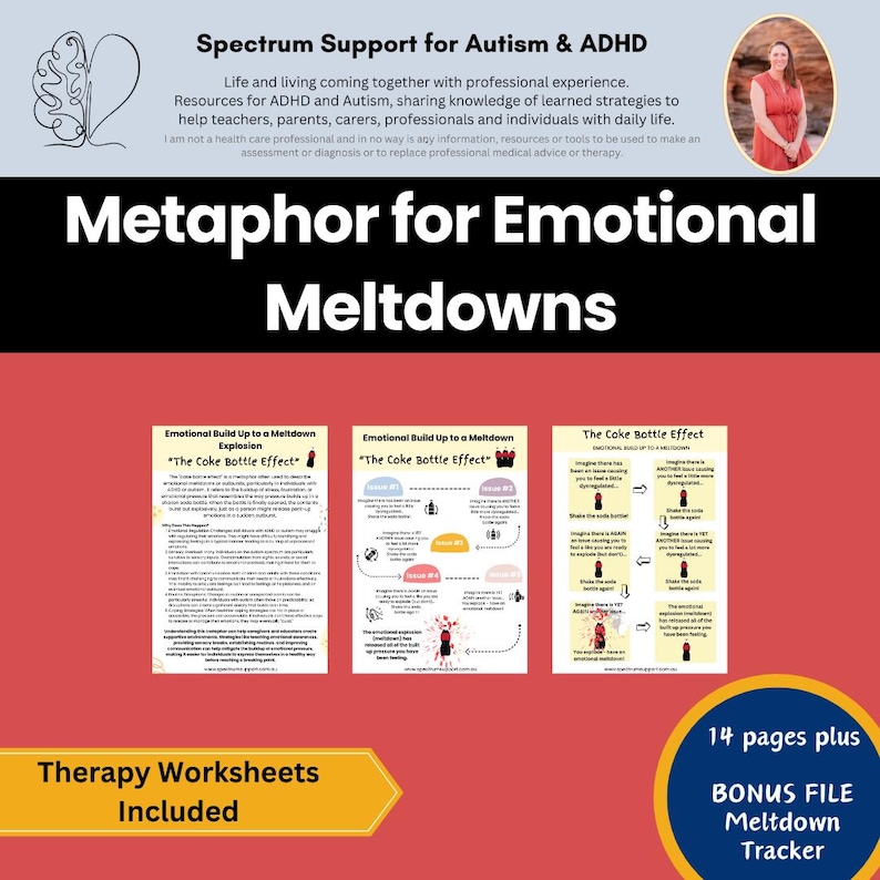 Meltdown & Emotional Regulation Worksheets: Autism, ADHD Support (PDF ...