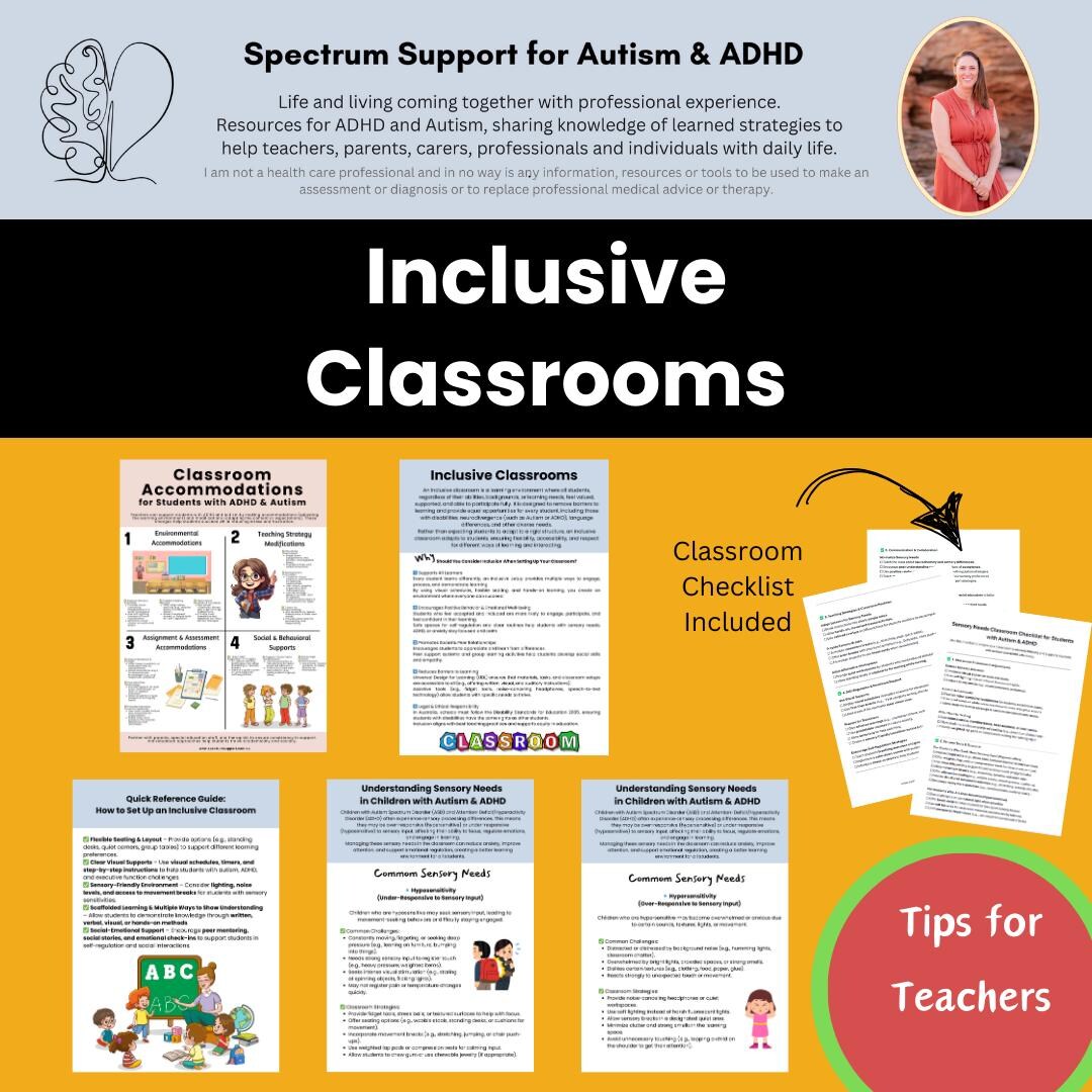 Inclusive Classroom Guide Sensory Support Safe Environment ADHD Autism ...