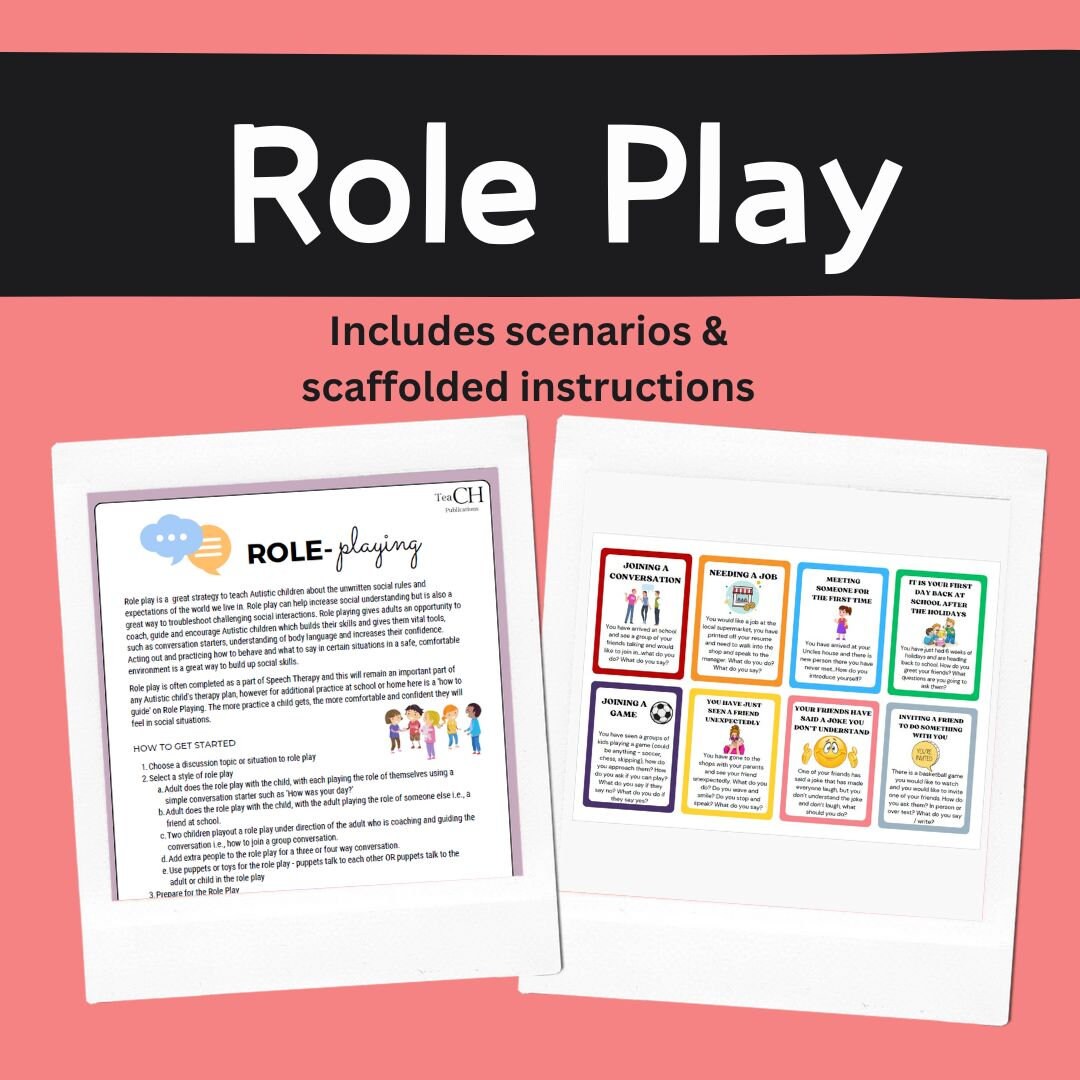 Speech Therapy Tools Roll Play Cards for Social Scenarios Confidence ...