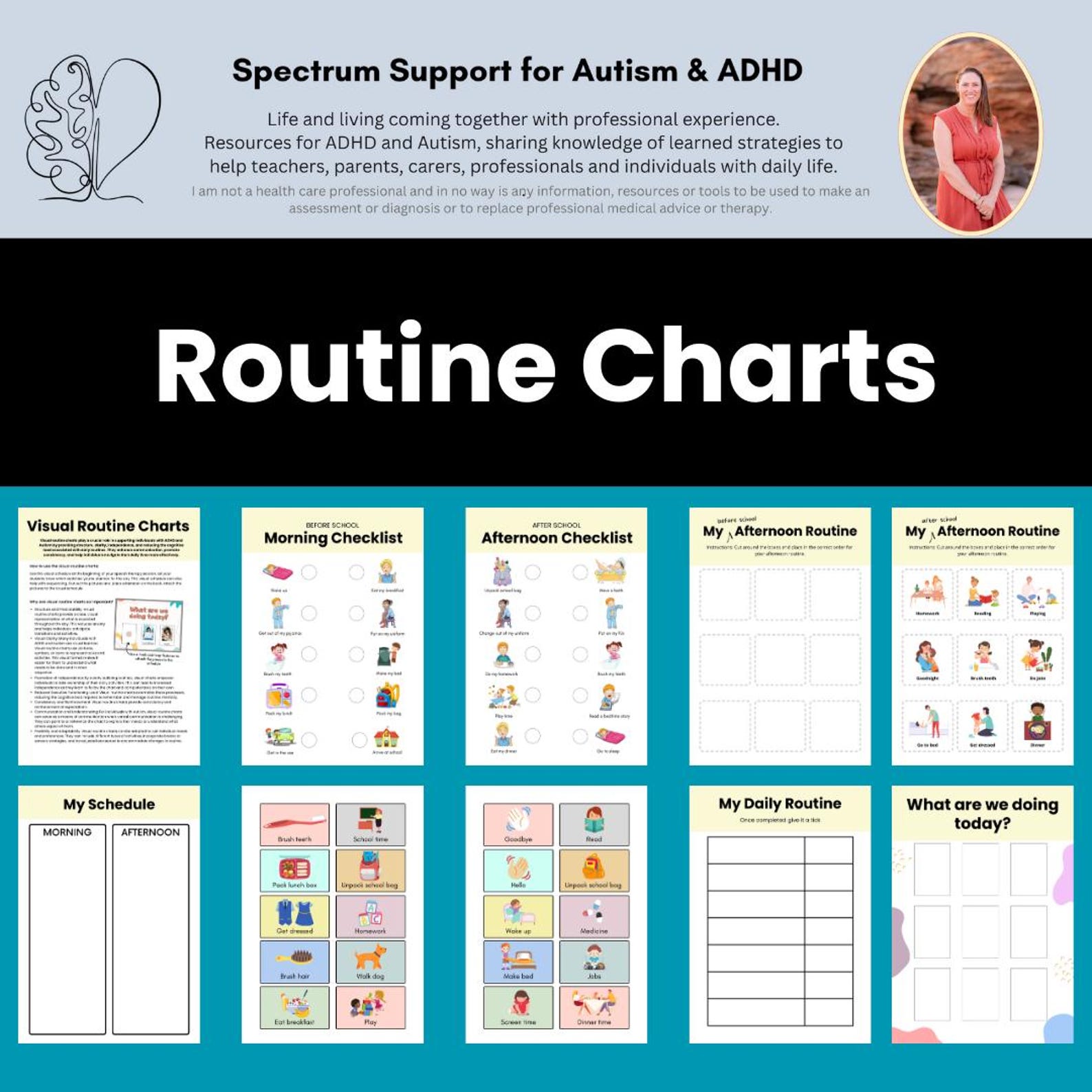 Routine Communication Cards Chore Chart ADHD Planner Autism Parent Help ...