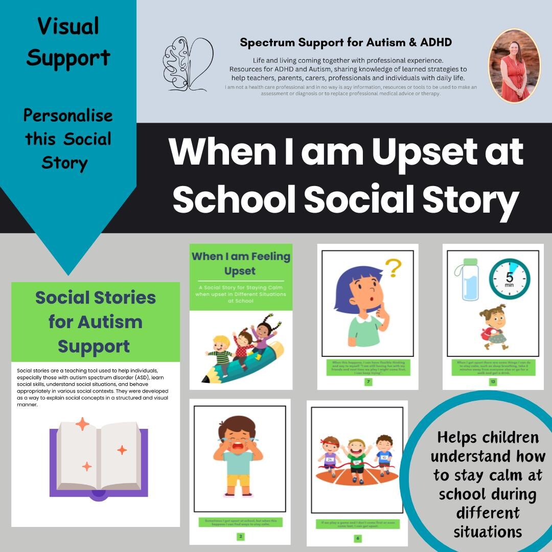 Upset Emotions Social Story Visual Support for Autism ABA Therapy ...
