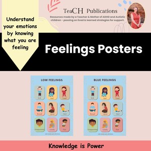 Zones Color-coded Feelings Posters Support for Autism, Anxiety ...