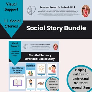 Social Skills Social Story Bundle Autism Spectrum Support ADHD Kids ...