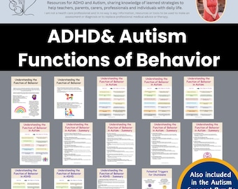 ADHD & Autism Cheat Sheet Understand Common Reasons Function of ...