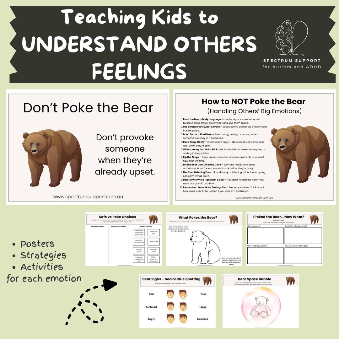 Empathy Activities: Don't Poke the Bear - Social Skills Printable (PDF ...