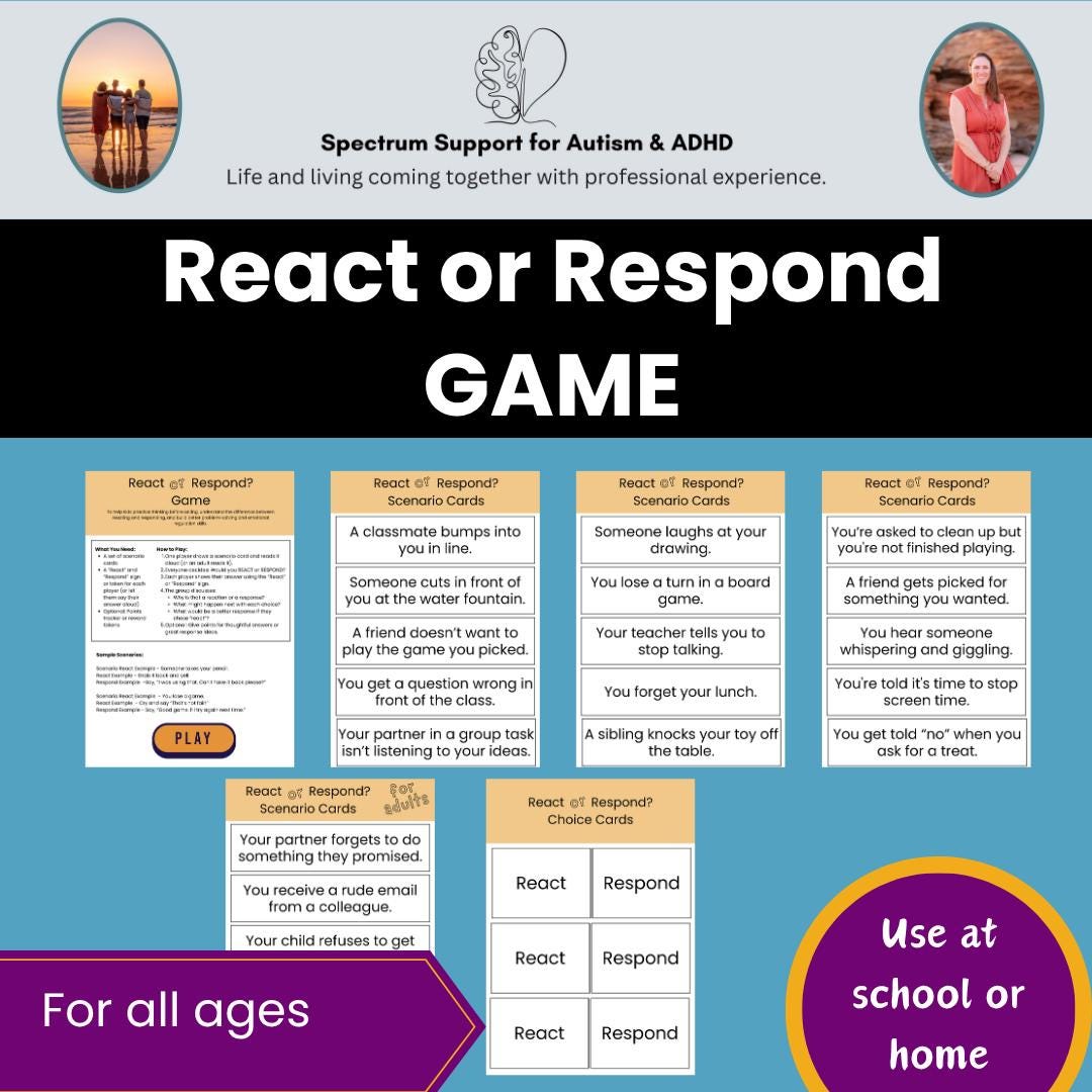 Reacting Vs Responding Game Awareness Regulation Social Emotional ...