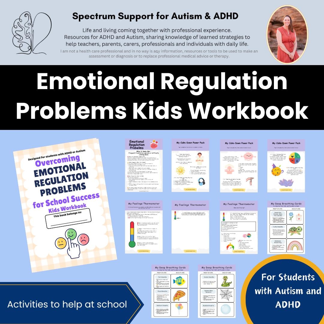 Emotional Regulation Workbook: ADHD & Autism, Feelings and Emotions ...
