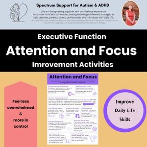 Executive Functioning Activities Improvement Cheat Sheet School ...