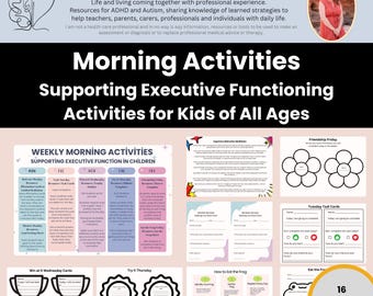 Executive Functioning Activities for Kids Children Weekly Tasks Morning ...