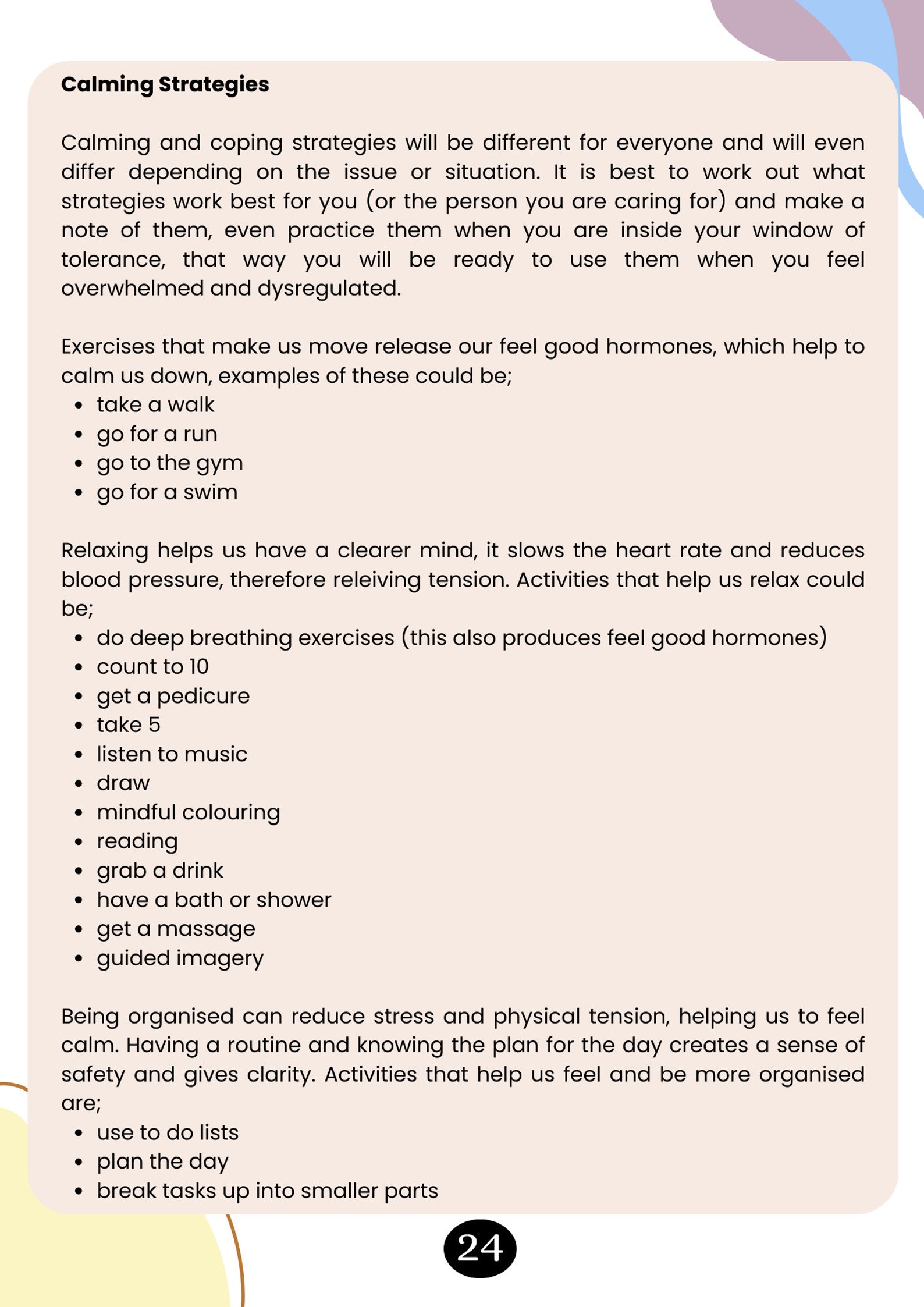 Anxiety Management Parent Coping Tools Calming Corner Strategies ...