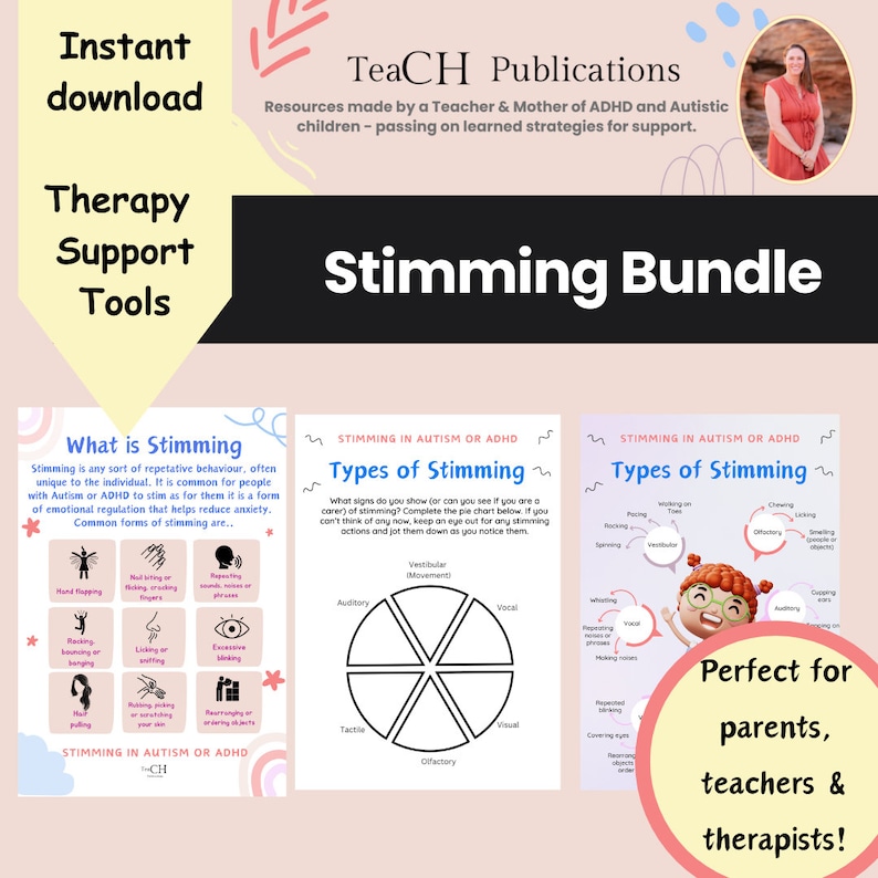 Stimming Guide Poster: Autism Awareness, Emotional Regulation (digital ...