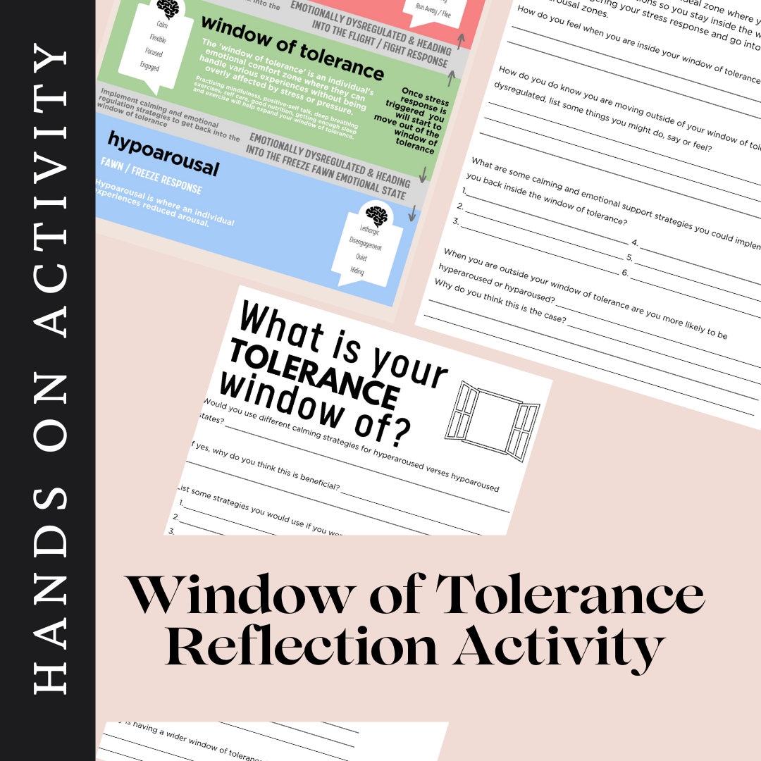 Window of Tolerance Poster and Reflection Anxiety Help, Parent Tool ...