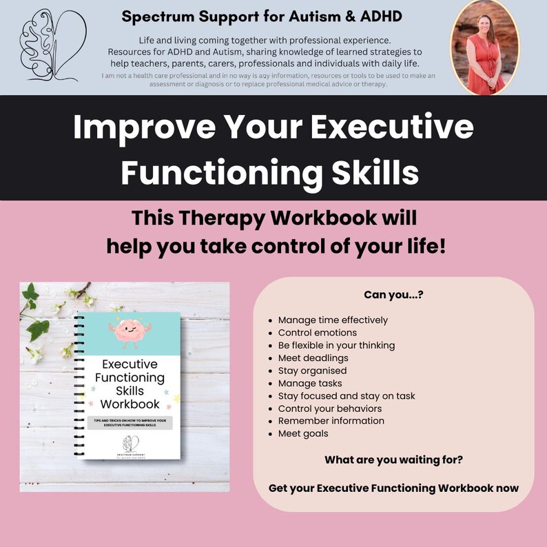 Executive Functioning Improvement Workbook ADHD Improved Daily Life ...