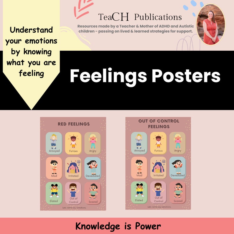 Zones Color-coded Feelings Posters Support for Autism, Anxiety ...