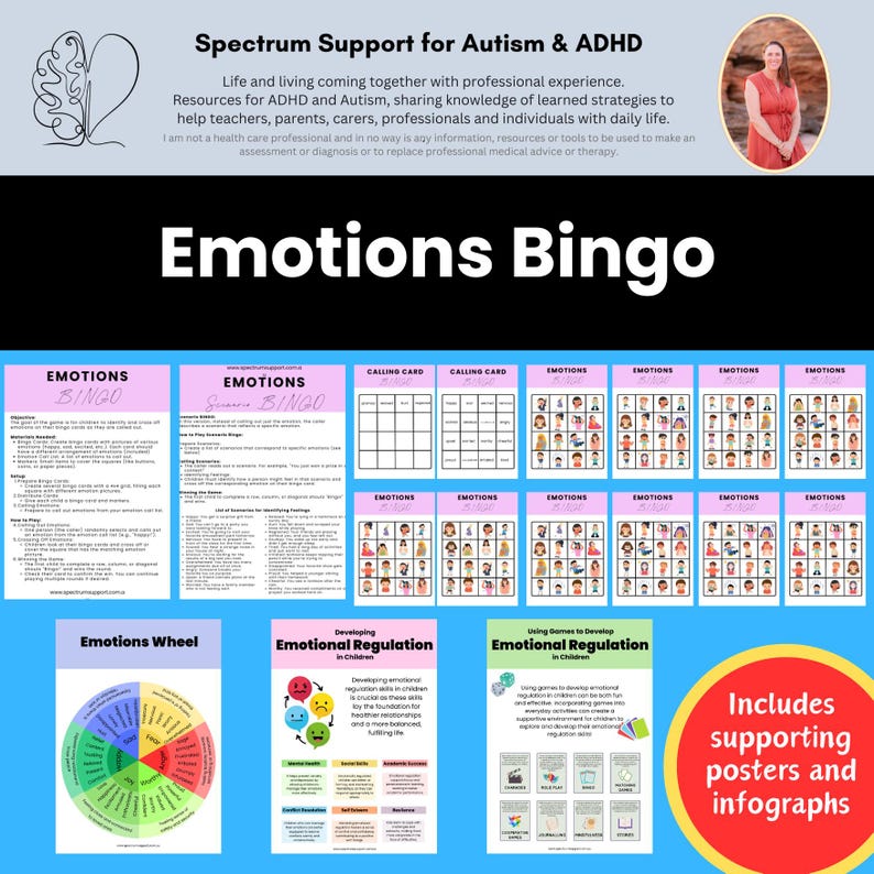 Emotions Bingo Game: ADHD & Autism Social Skills (digital Download) - Etsy